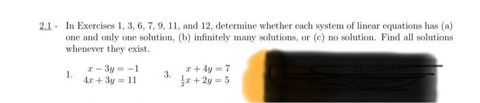Solved 2.1 - In Exercises 1, 3,6, 7,9,11, and 12, determine | Chegg.com