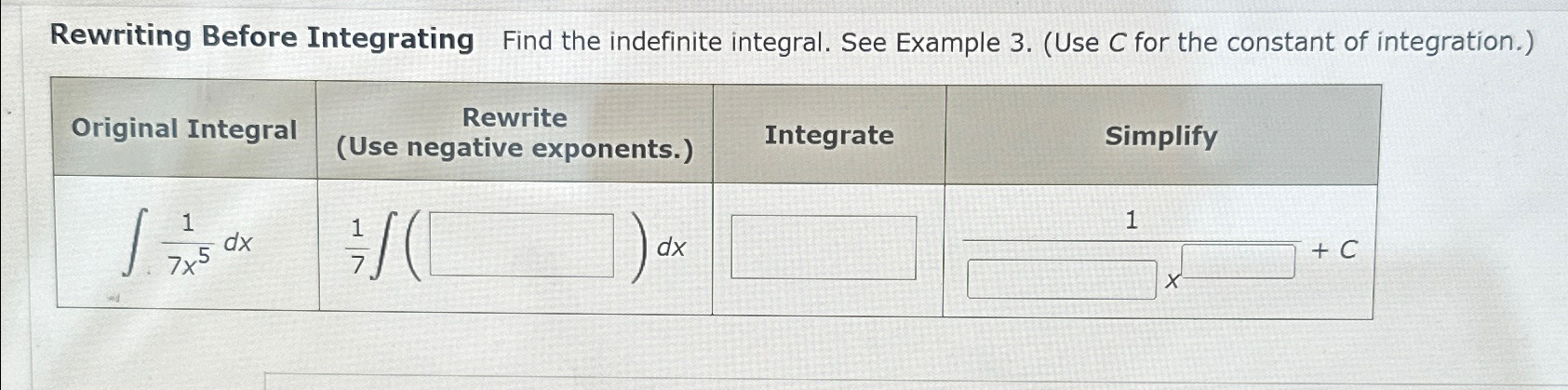 Solved Rewriting Before Integrating Find the indefinite | Chegg.com