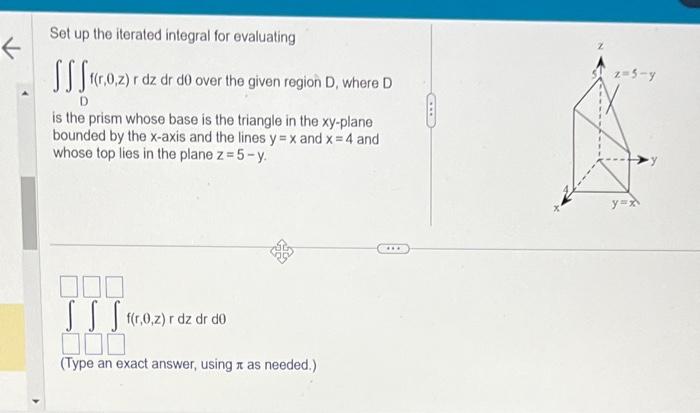 Solved Set up the iterated integral for evaluating | Chegg.com