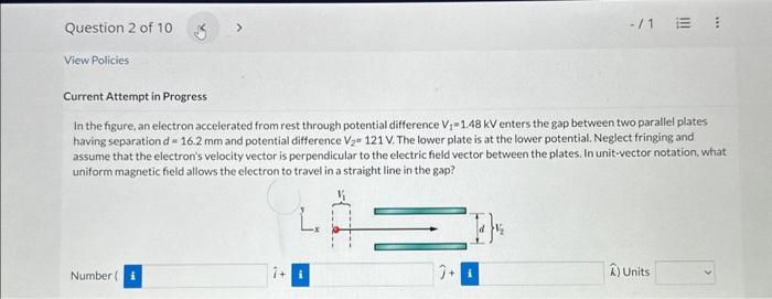 Solved In The Figure An Electron Accelerated From Rest