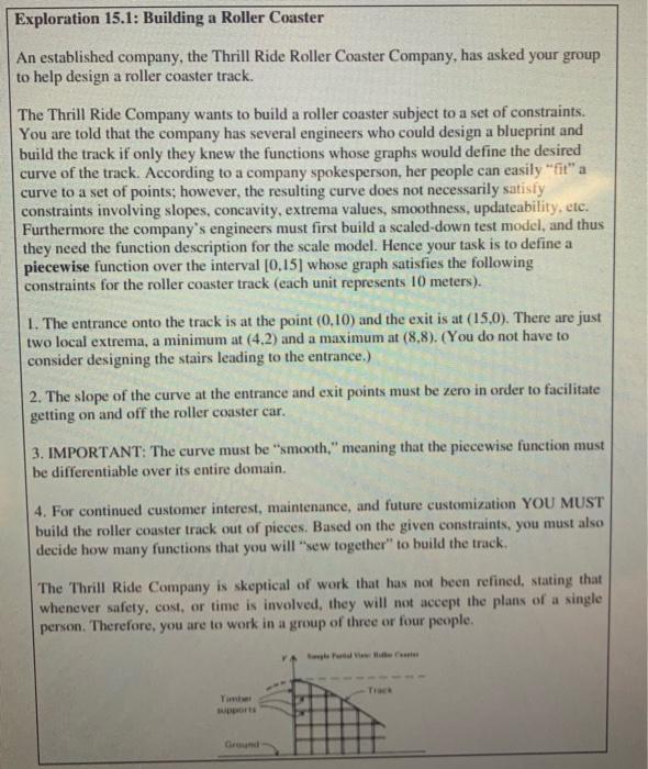 Solved Exploration 15.1: Building a Roller Coaster An | Chegg.com