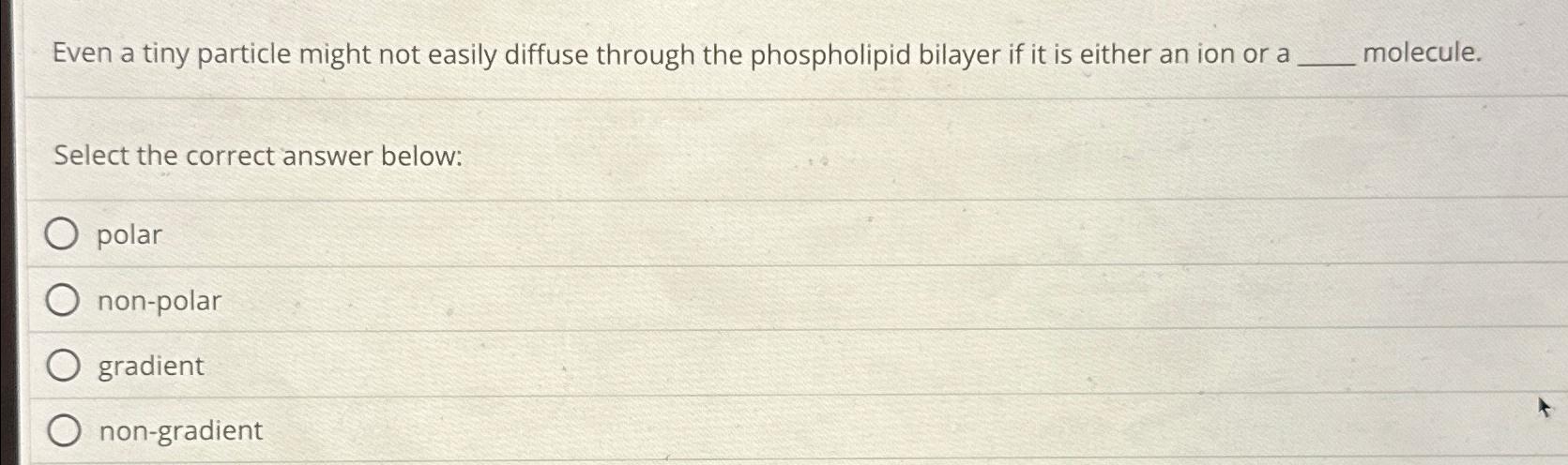 Solved Even a tiny particle might not easily diffuse through | Chegg.com