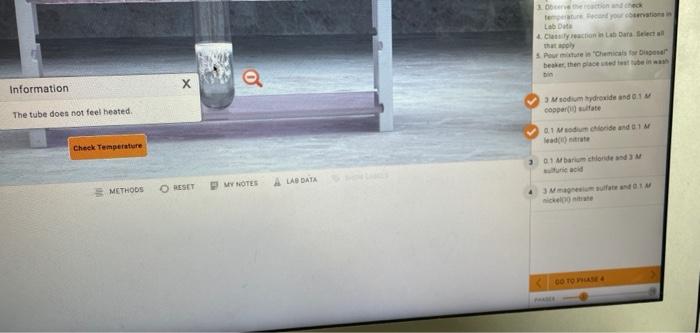 Solved Lab Data -> 1 PHASE 3. Observe displacement reactions | Chegg.com