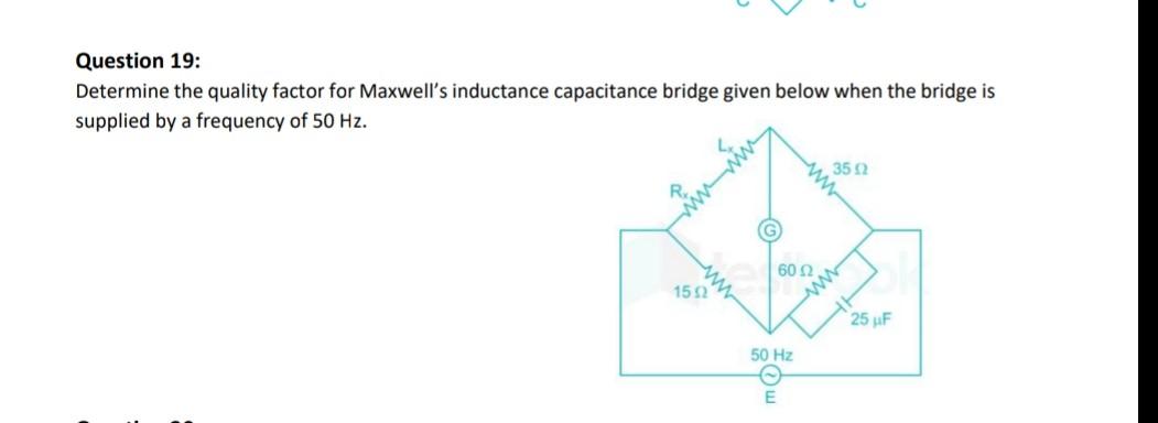 Solved Question 19: Determine the quality factor for | Chegg.com