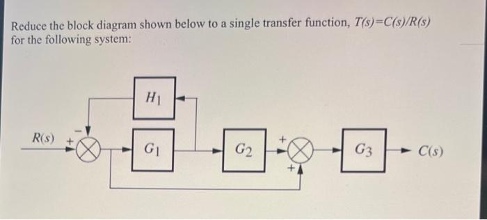 Solved Reduce the block diagram shown below to a single | Chegg.com