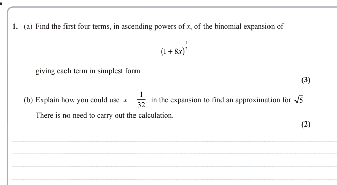 Solved 1. (a) Find the first four terms, in ascending powers | Chegg.com