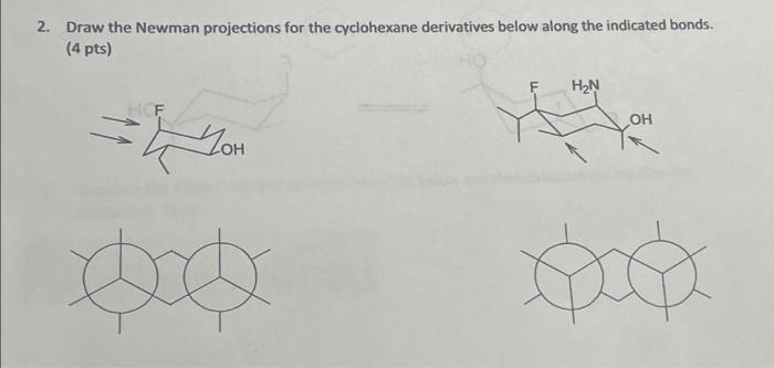 Solved 2. Draw the Newman projections for the cyclohexane | Chegg.com