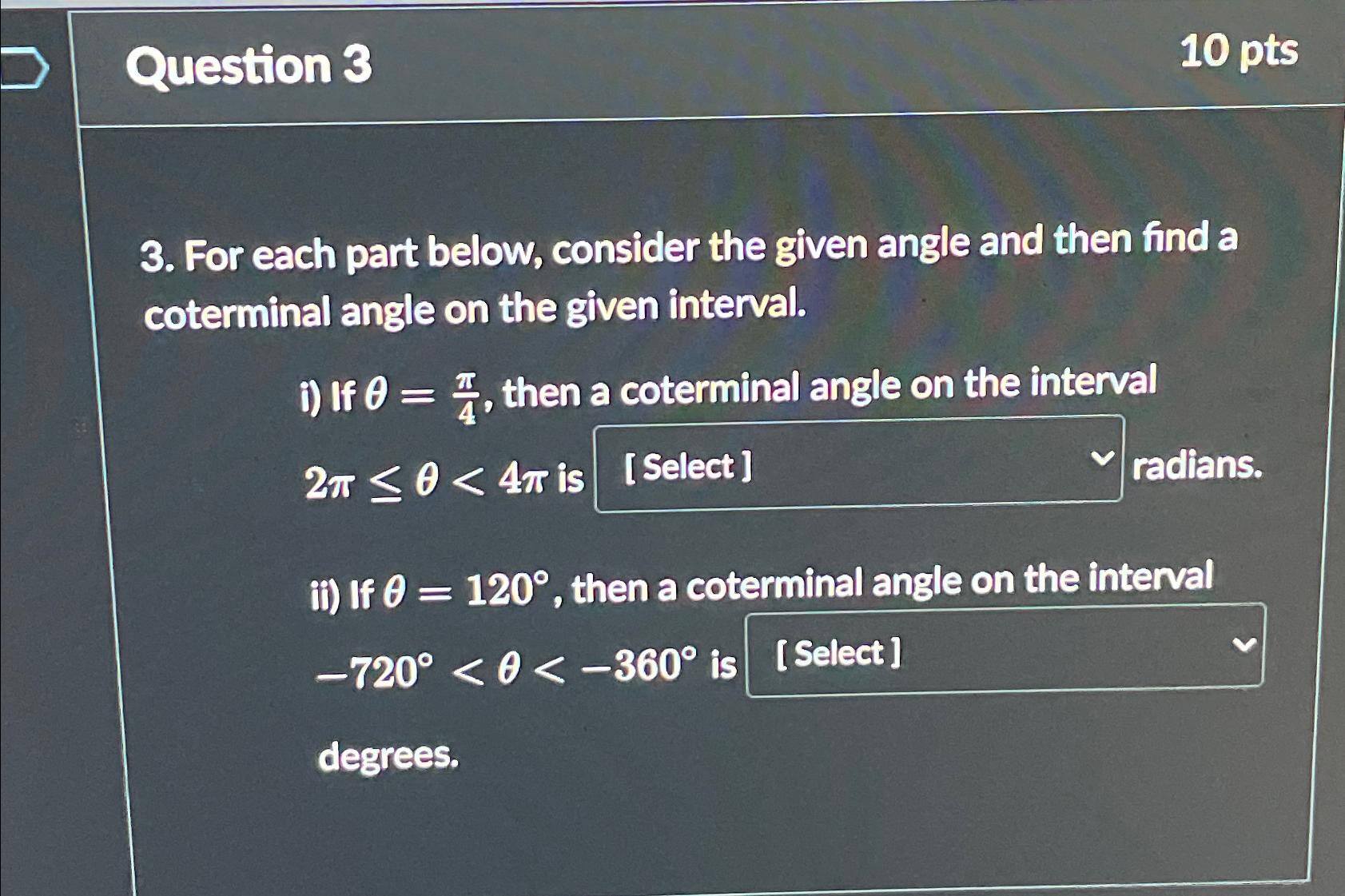 Solved Question 310pts3. ﻿For each part below, consider the | Chegg.com