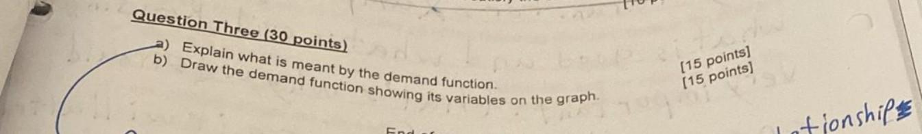 Solved Question Three ( 30 points) a) Explain what is meant | Chegg.com