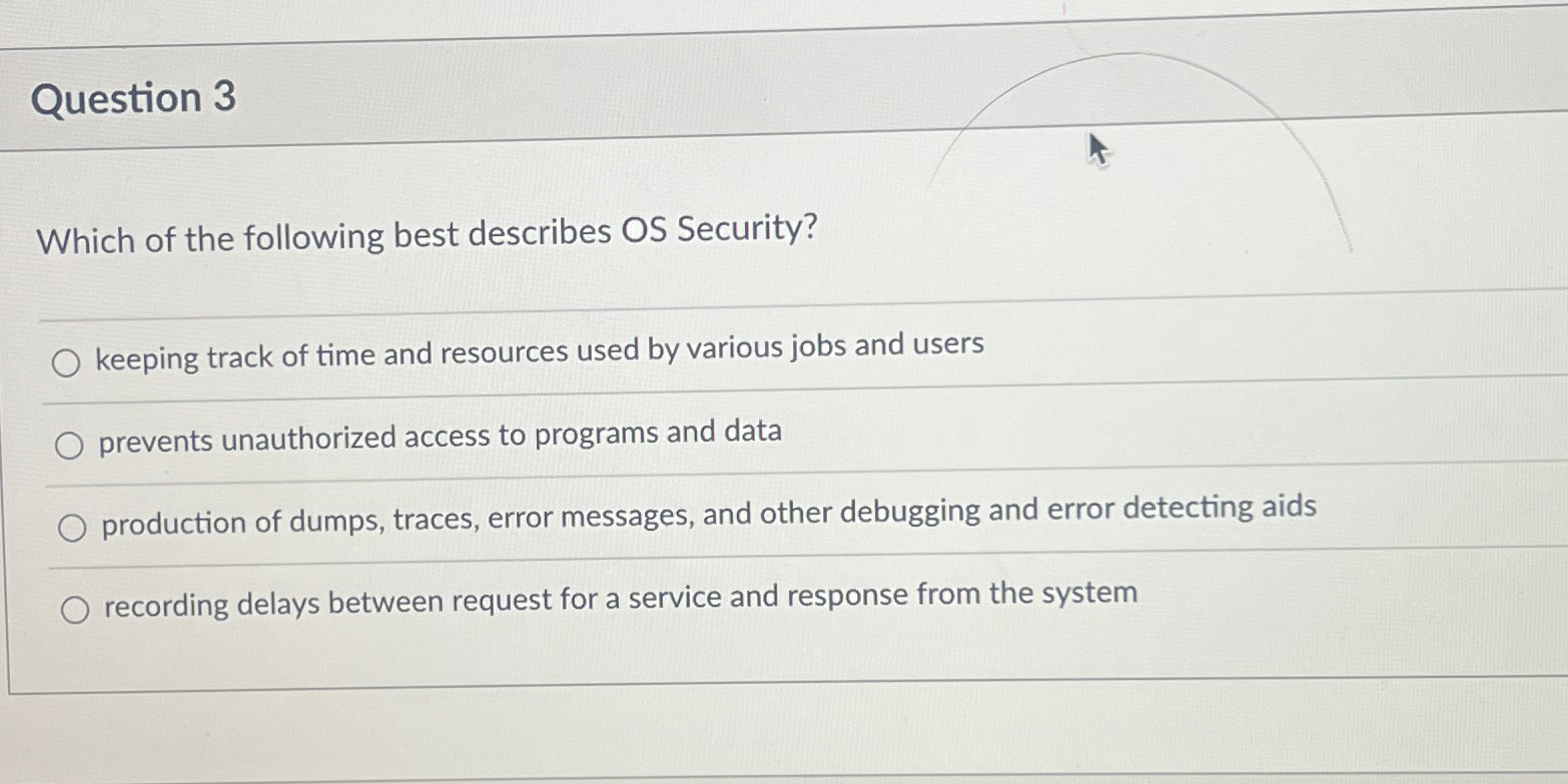 Solved Question 3Which of the following best describes OS | Chegg.com