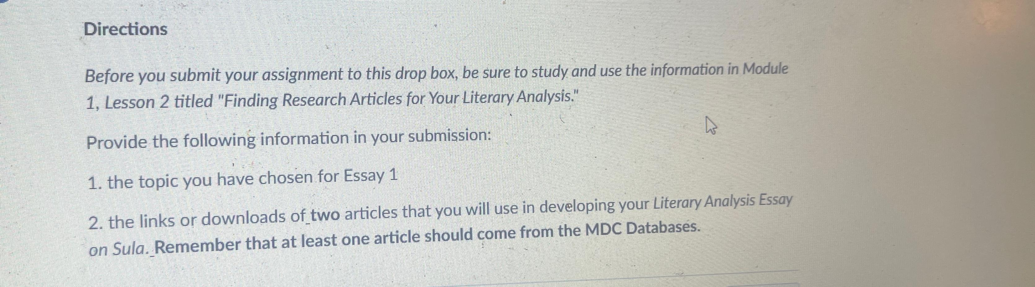Solved DirectionsBefore you submit your assignment to this | Chegg.com
