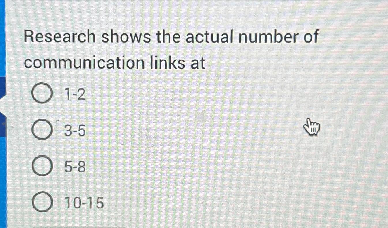 Solved Research shows the actual number of communication | Chegg.com