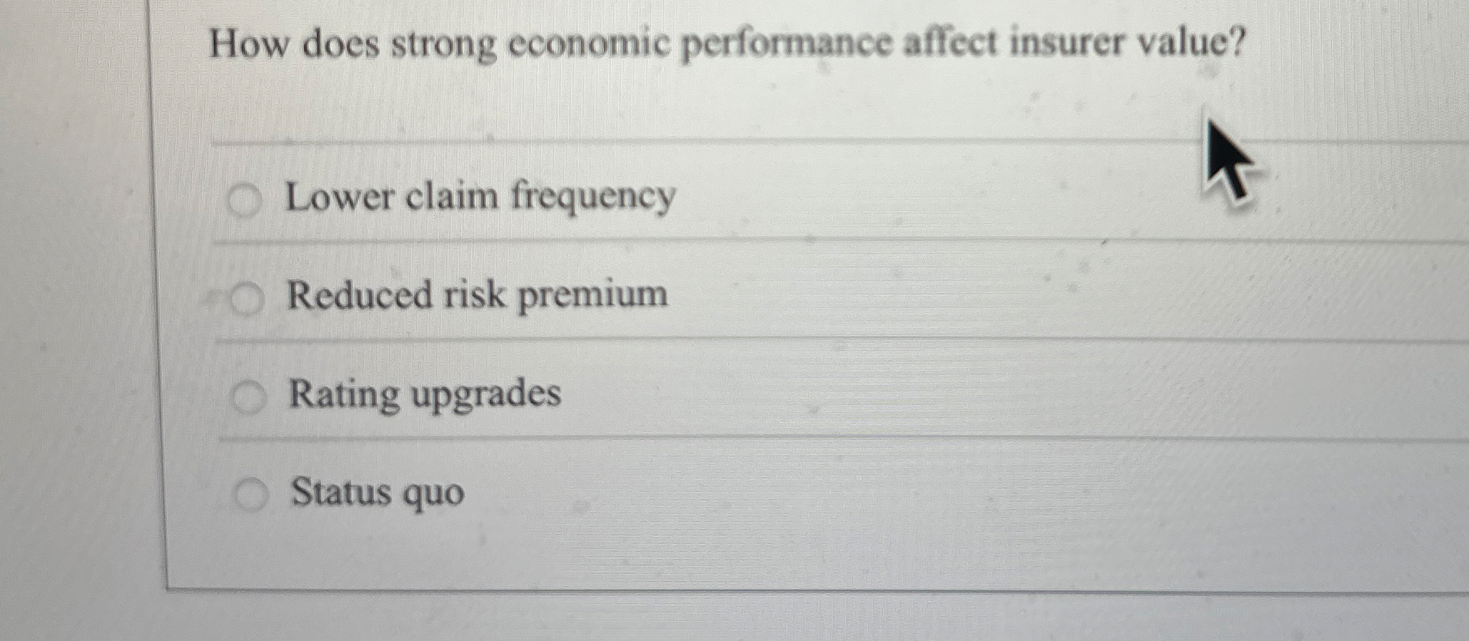 Solved How does strong economic performance affect insurer | Chegg.com