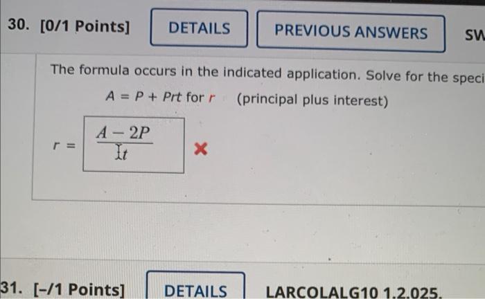 Solved The formula occurs in the indicated application. | Chegg.com