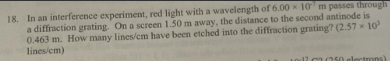 Solved In an interference experiment, red light with a | Chegg.com