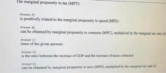 Solved Answer A) is positively related to the marginal | Chegg.com