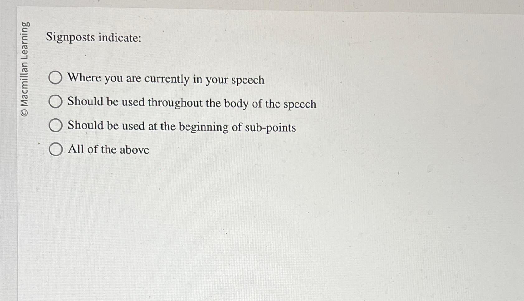 Solved Signposts indicate:Where you are currently in your | Chegg.com