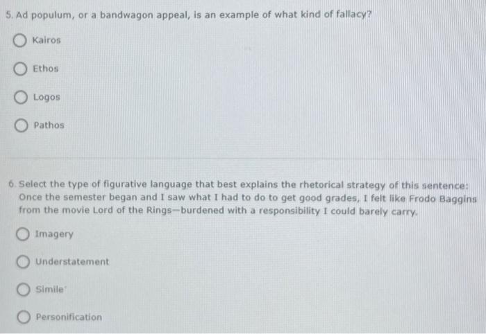 Solved 5. Ad populum, or a bandwagon appeal, is an example | Chegg.com