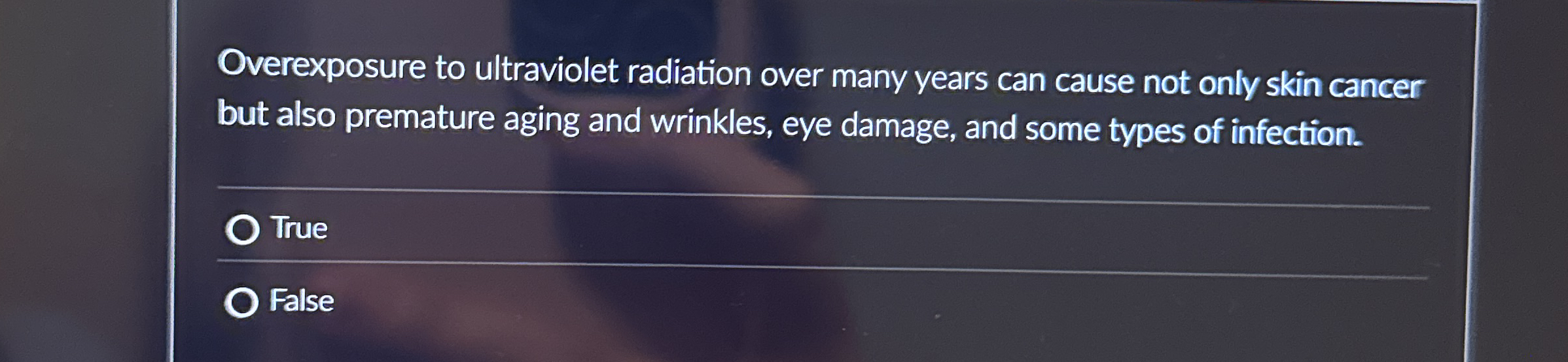 Solved Overexposure to ultraviolet radiation over many years | Chegg.com