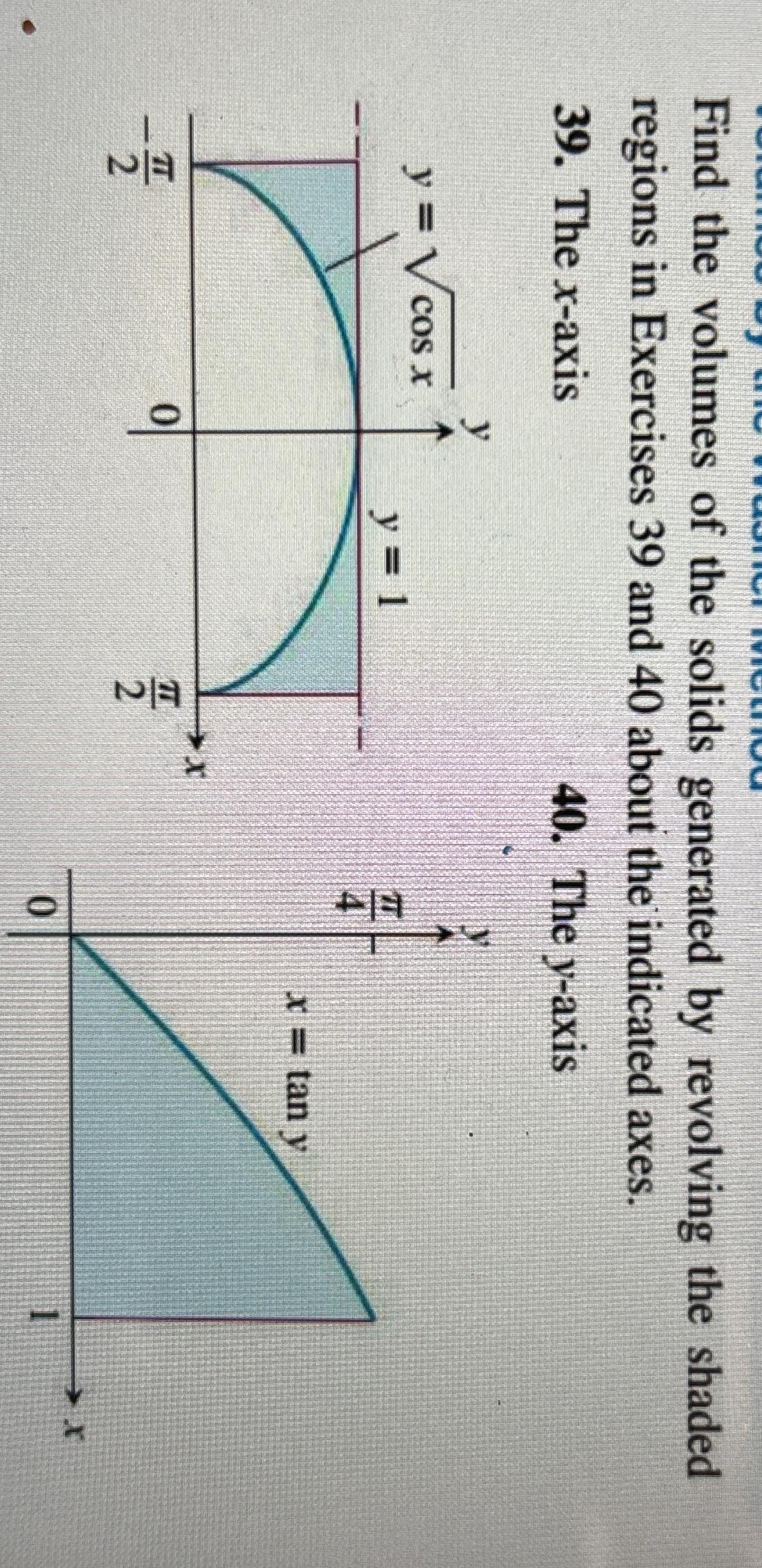 Solved Find the volumes of the solids generated by revolving | Chegg.com