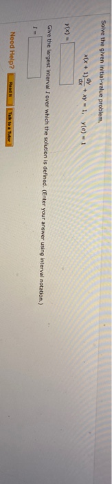 Solved Solve the given initial-value problem. x(x + 1) + xy | Chegg.com