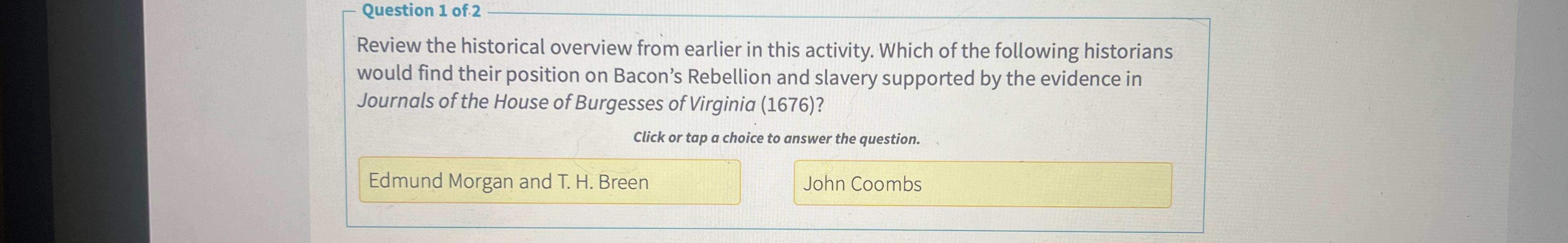 Solved Question 1 ﻿of 2Review the historical overview from | Chegg.com