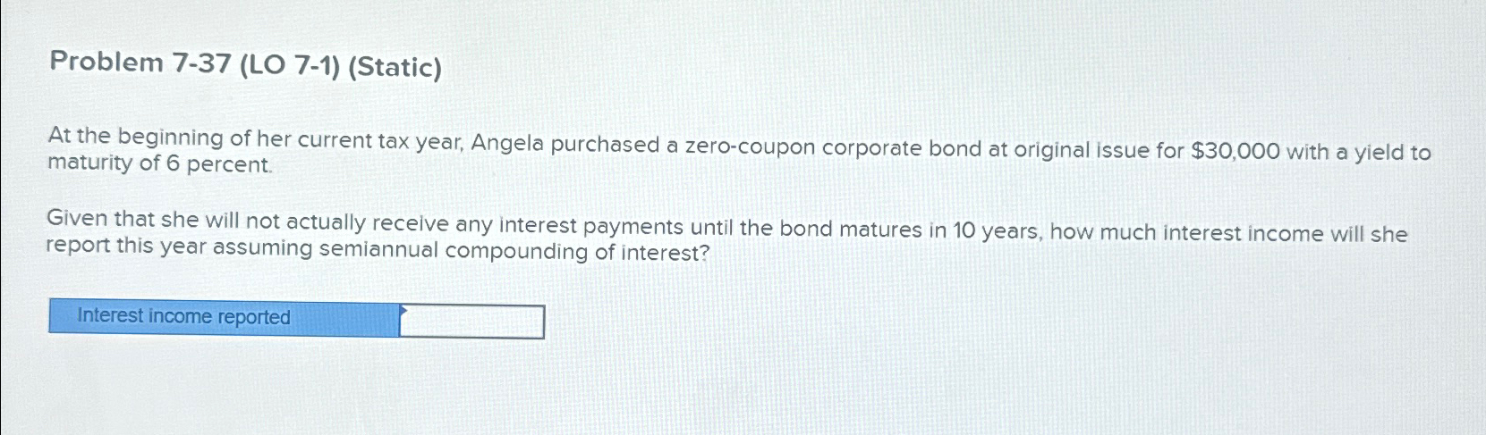 Solved Problem 7-37 (LO 7-1) (Static)At the beginning of her | Chegg.com