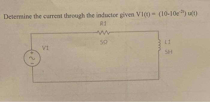 Solved Determine the current through the inductor given | Chegg.com
