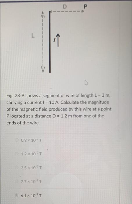 Solved Fig. 28−9 shows a segment of wire of length L=3 m, | Chegg.com