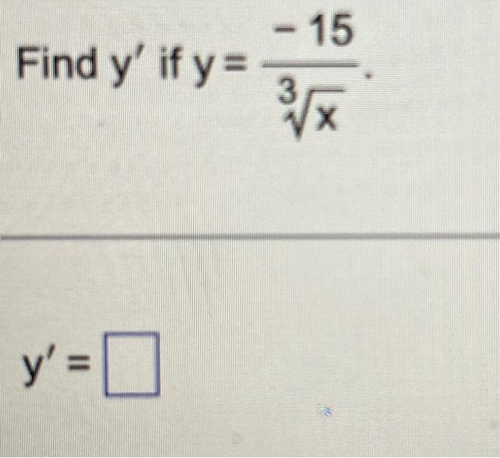 Solved y=3x−15 | Chegg.com