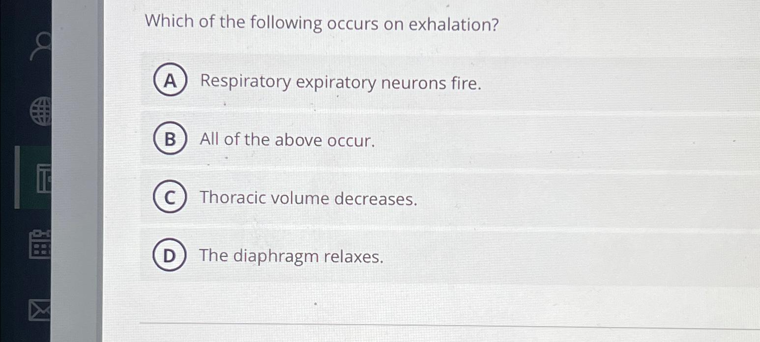Solved Which of the following occurs on | Chegg.com