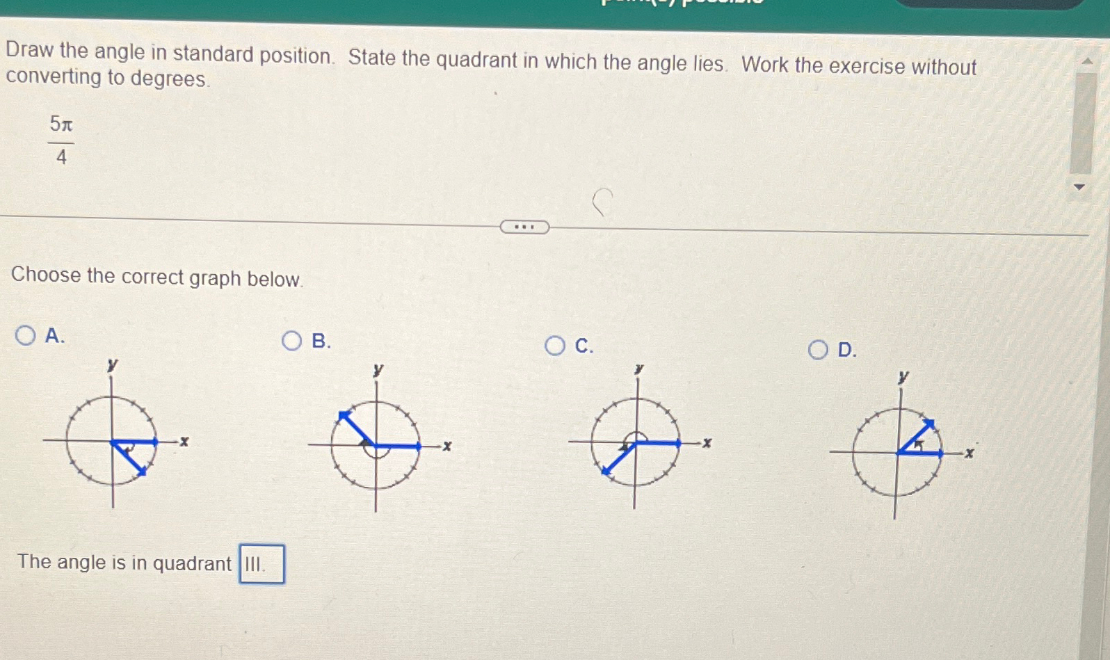 Draw the angle in standard position. State the | Chegg.com