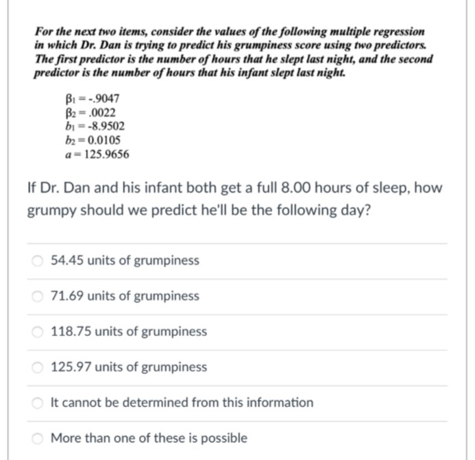 Solved For the next two items, consider the values of the | Chegg.com