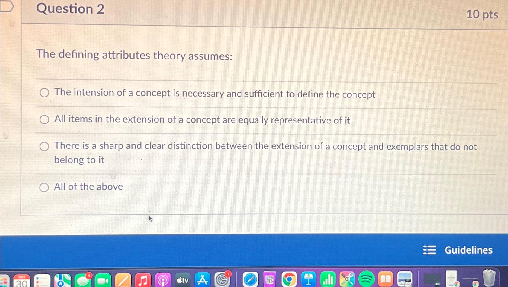 Solved Question 210 ﻿ptsThe defining attributes theory | Chegg.com