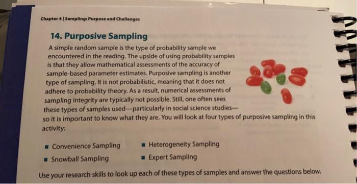 Solved Chapter 4 Sampling: Purpose and Challenges 14. | Chegg.com