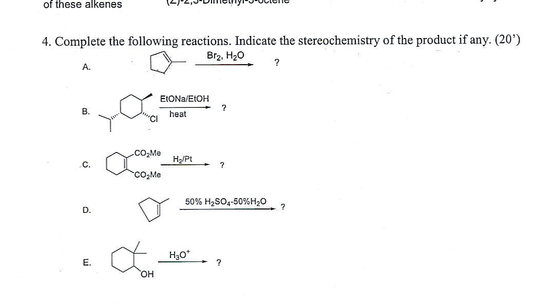 Solved Complete the following reactions. Indicate the | Chegg.com