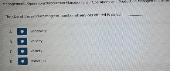 Solved Management: Operations/Production Management | Chegg.com