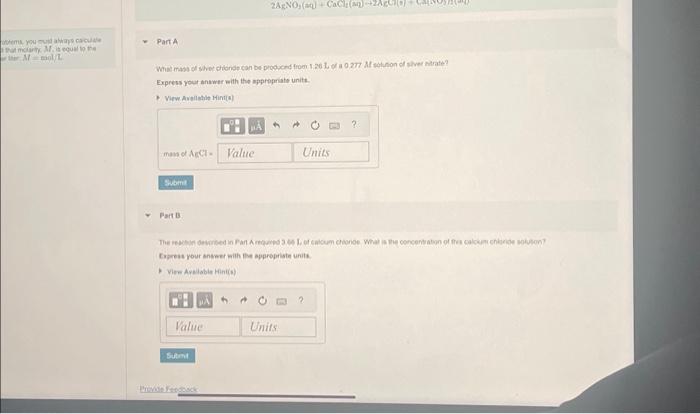 Solved roblems, you must always calculate ll that molarity, | Chegg.com