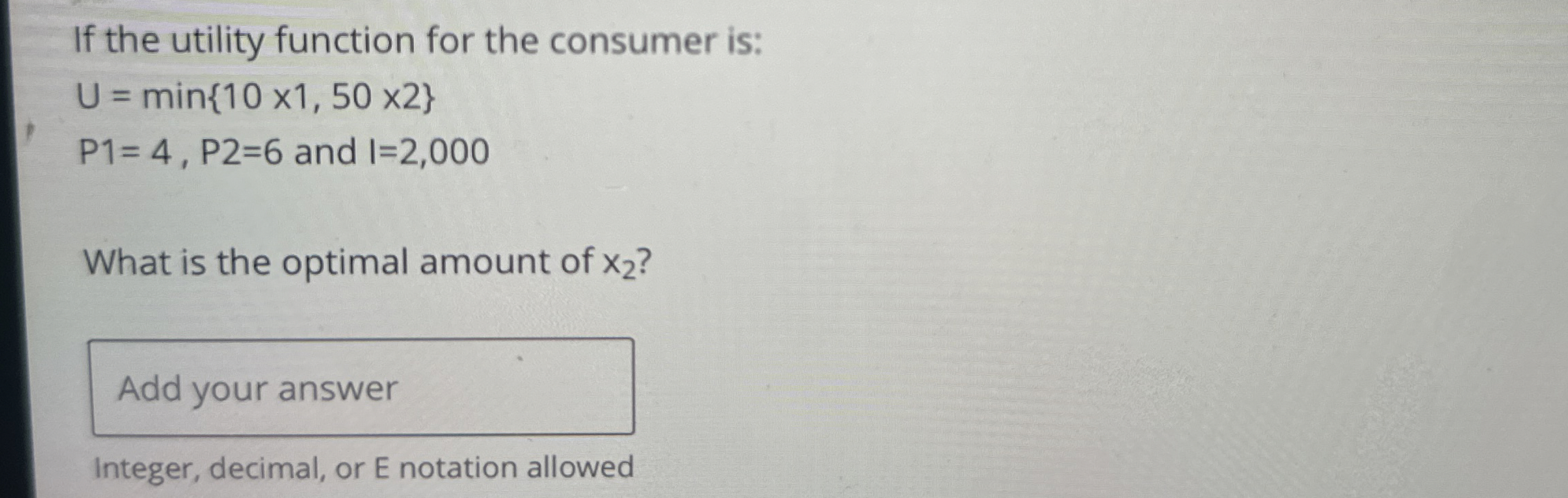 Solved If the utility function for the consumer | Chegg.com