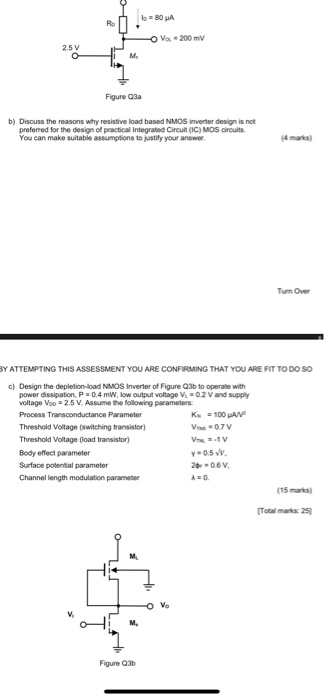 Solved Question 3 a) Design the resistive load based NMOS | Chegg.com