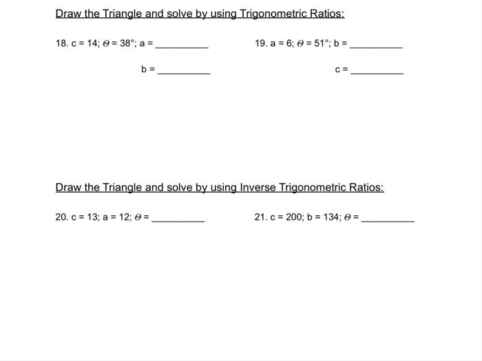 Solved Draw the Triangle and solve by using Trigonometric | Chegg.com