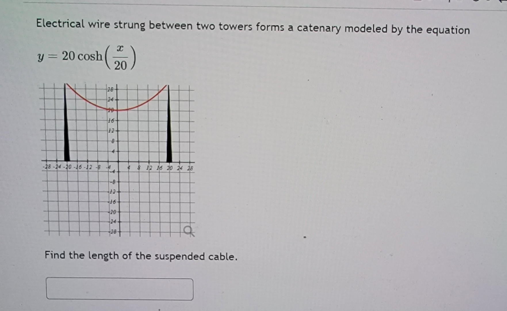 Solved Electrical wire strung between two towers forms a | Chegg.com