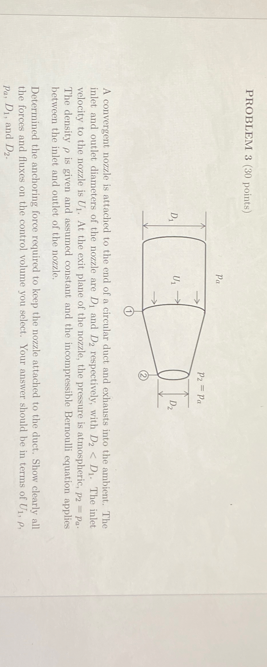 Solved PROBLEM 3 (30 ﻿points)A convergent nozzle is attached | Chegg.com