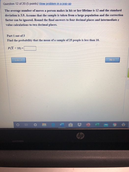 Solved Question 12 of 20 (5 points) View problem in a pop-up | Chegg.com