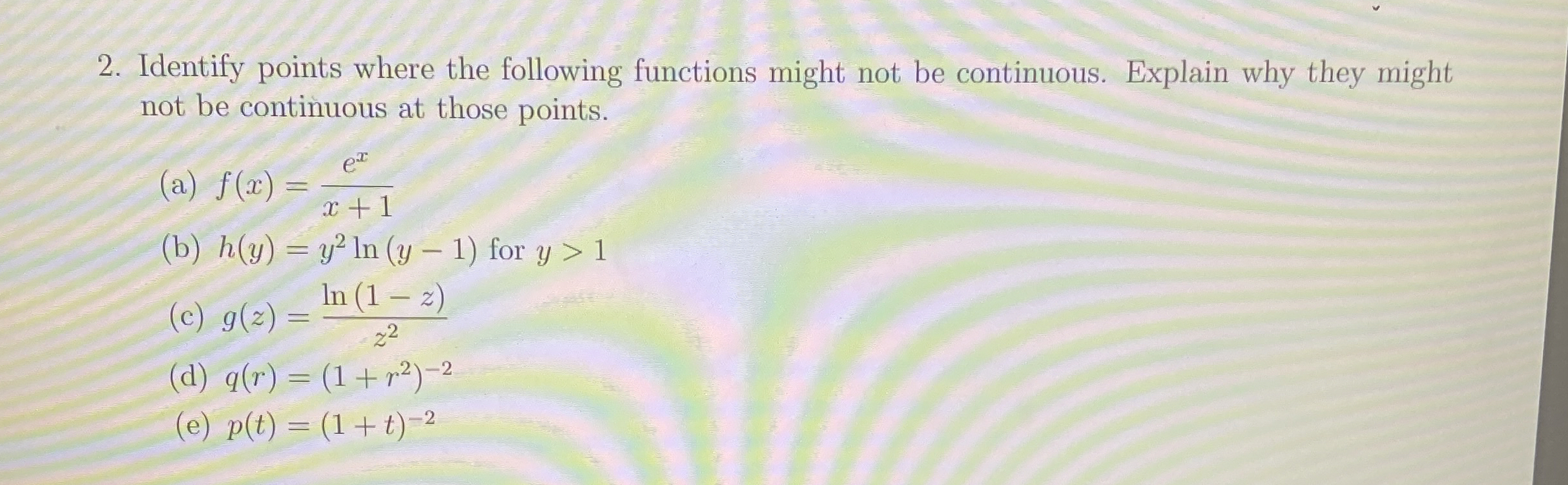 Solved Identify points where the following functions might | Chegg.com