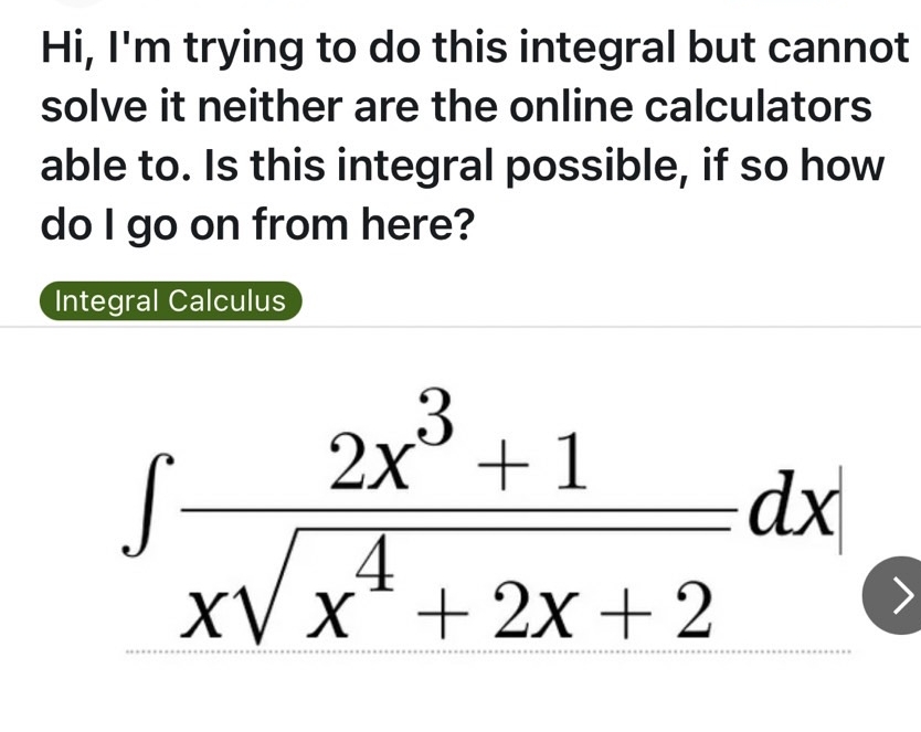 Solved Hi, ﻿I'm trying to do this integral but cannot solve | Chegg.com