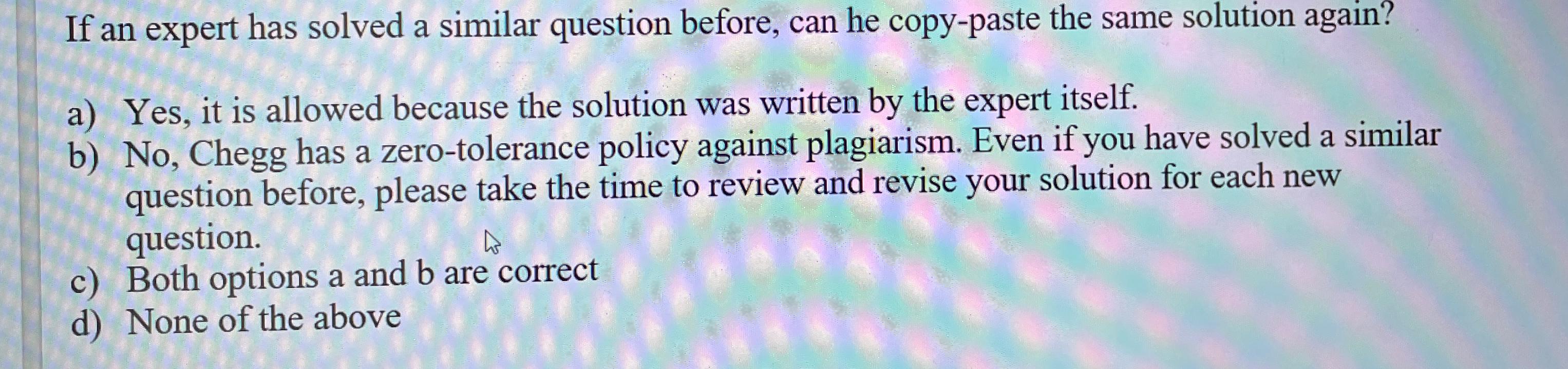 Solved If an expert has solved a similar question before, | Chegg.com
