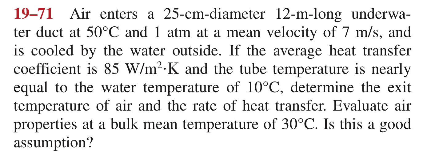 Solved 19-71 ﻿Air enters a 25-cm-diameter 12-m-long | Chegg.com