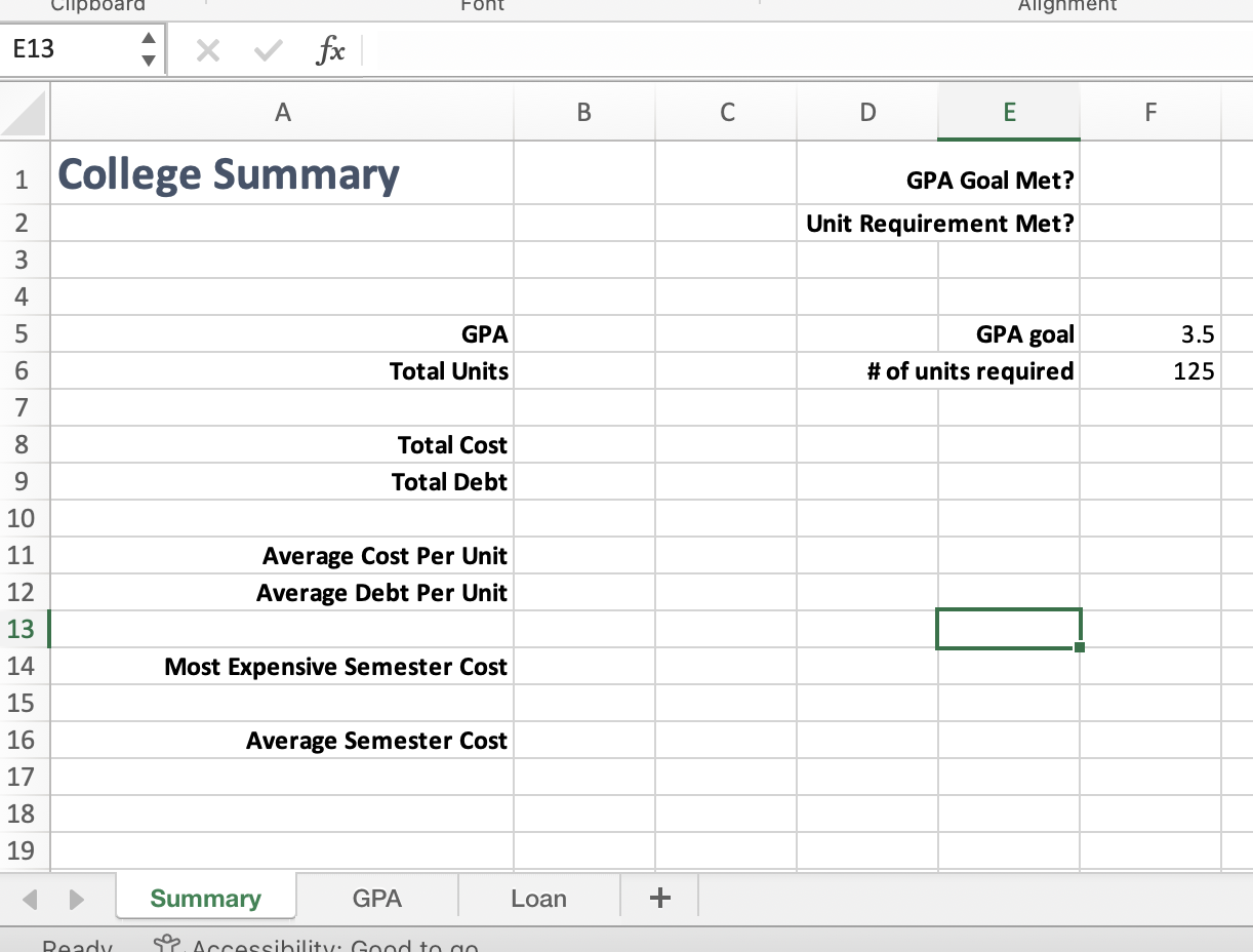 Solved On the Summary sheet, in cell B5, ﻿enter a simple | Chegg.com
