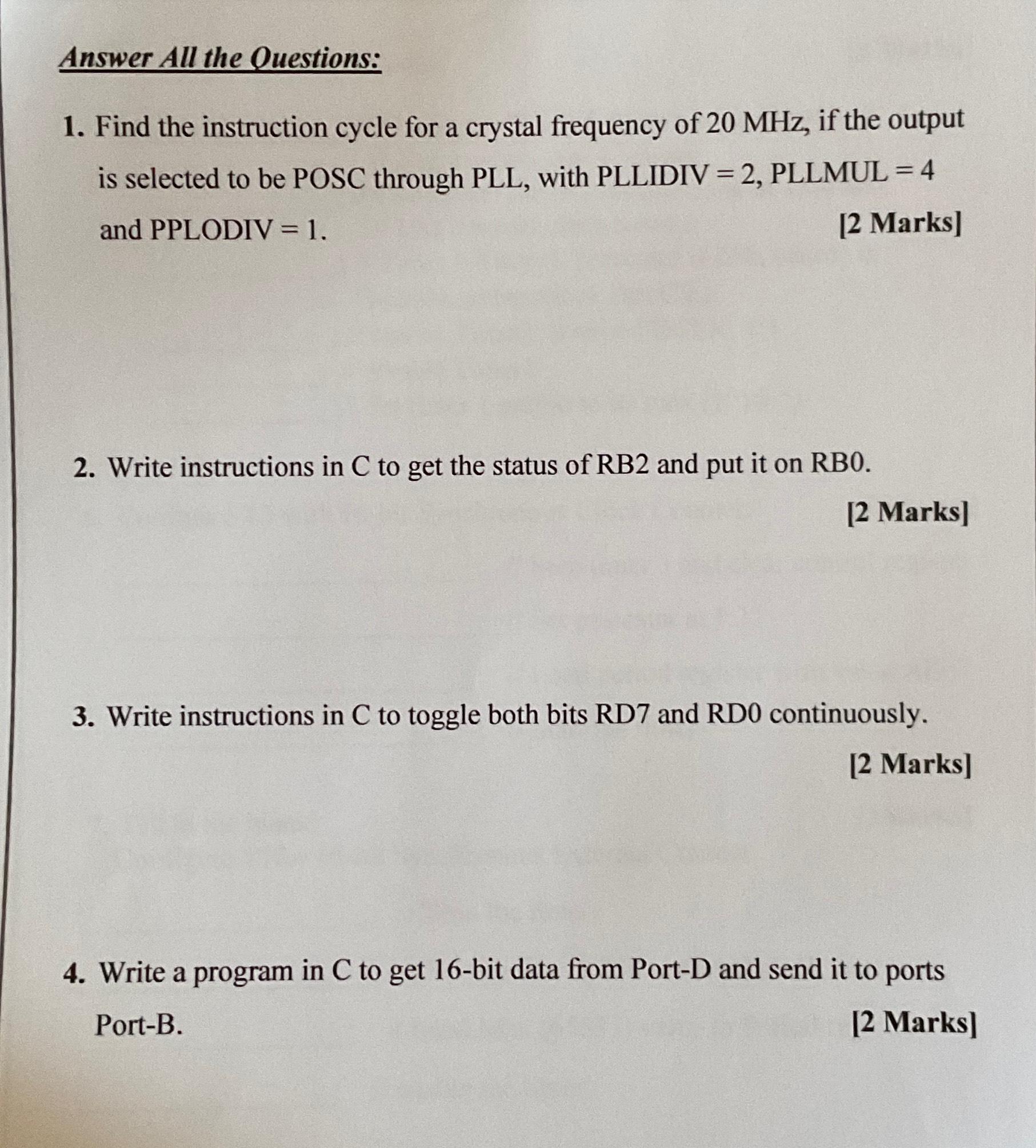 Solved Answer All the Ouestions:Find the instruction cycle | Chegg.com
